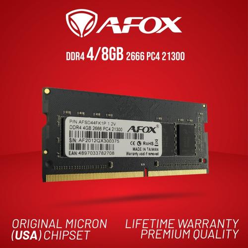 Jual Memory / Ram Afox Sodimm 4GB/8GB DDR4 PC19200 2666Mhz - 4GB - 8 GB ...