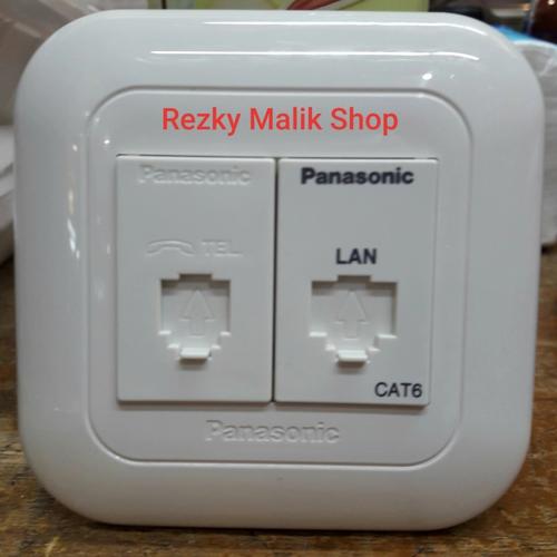 Jual outlet / stop kontak telpon telepon + data LAN cat6 cat 6 ...