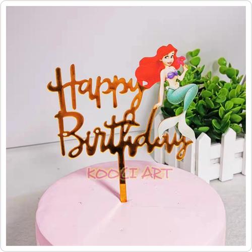 Jual Cake topper acrylic mermaid ariel putri duyung hiasan kue birthday ...