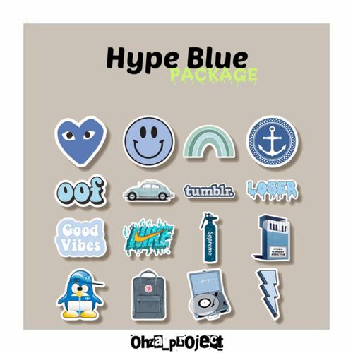 Jual STICKER AESTHETIC HYPE BLUE PACKAGE STIKER CASE HANDPHONE DECAL ...