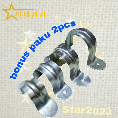 Jual klem paralon galvanis besi plus 2 paku beton - Putih, 1 - Jakarta ...