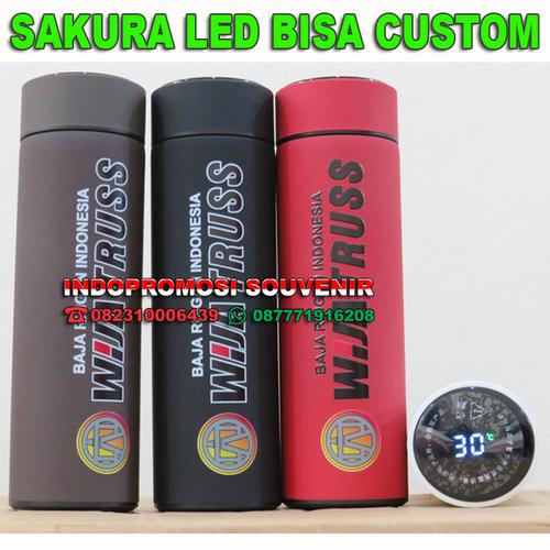 Jual Tumbler sakura LED custom / Temperatur termos stainless - Hitam ...
