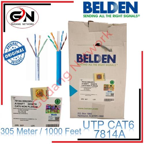 Jual Kabel UTP cat 6 belden 7814A / belden cat 6 / kabel data cat 6/cat6 - Abu-abu - Jakarta ...