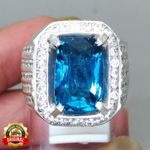 Jual BATU CINCIN AKIK LONDON TOPAZ BERSERTIFIKAT RING PERAK - Kota ...