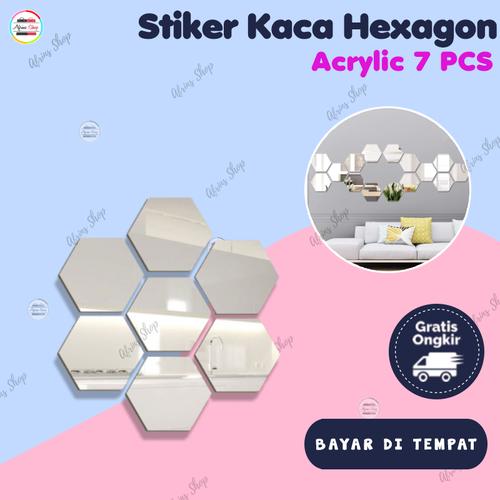 Jual Sticker Cermin Dinding Akrilik Wallpaper Dekorasi Dinding 7 PCS ...