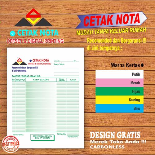 Jual NOTA CUSTOM 1/2F 4 PLY (1 buku) - 1warna+nomor - Jakarta Barat ...