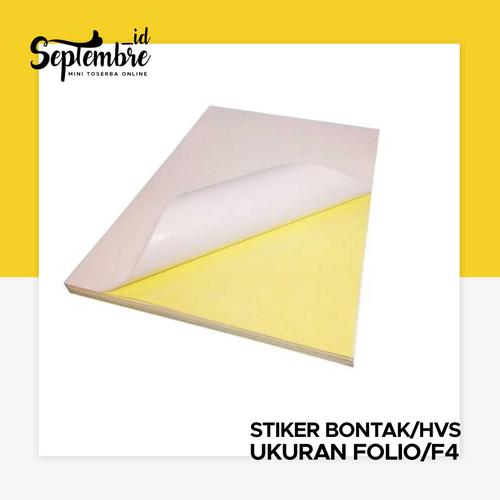 Jual 10 Lembar Kertas Stiker Bontak Stiker HVS Ukuran Folio F4 Doff ...