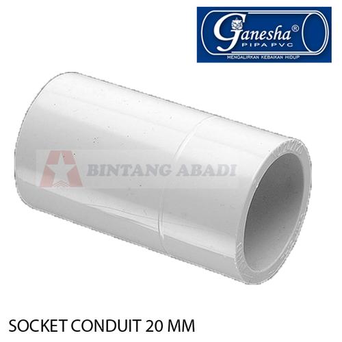 Jual Ganesha Socket PVC Conduit 20 mm Sambungan PIpa u/ Instalasi ...