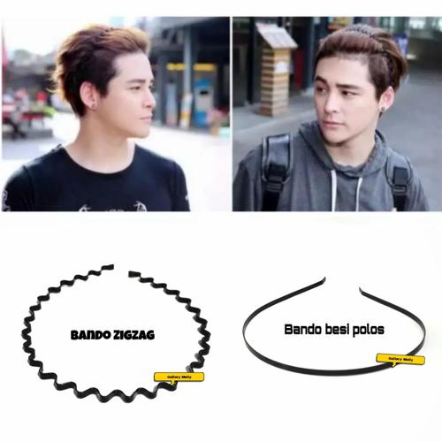 Jual Gallerymeily bando metal ombak dan polos pria wanita - bando ...