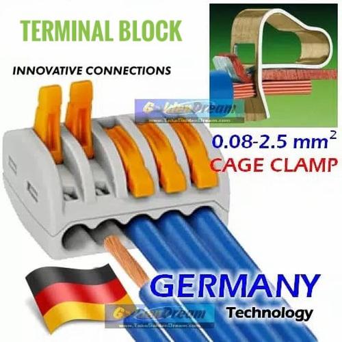 Jual Connector 5 Wire Konektor Kabel Terminal Block Lever Cage Clamp ...