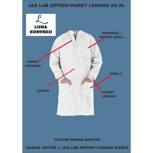 Jual Jas Laboratorium APD Lengan Karet With Zipper XS-XL Nagata Drill ...