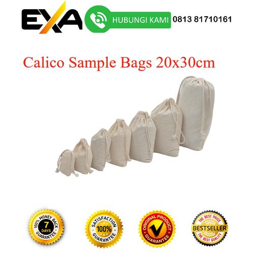 Jual CALICO BAG - Sample Bag Calico 20 x 30cm Draw String / Calico ...