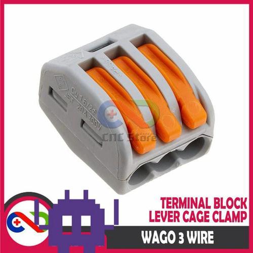 Jual Wago Connector 3 Wire Konektor Kabel Terminal Block Lever Cage ...