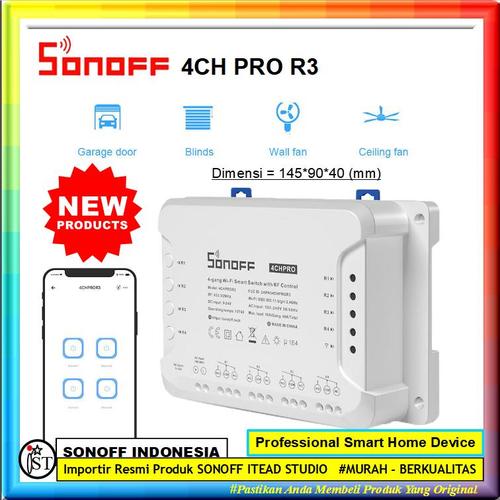 Jual SONOFF 4 CH PRO R3 NEW ORIGINAL Smart Home Channel Switch RF 433 ...