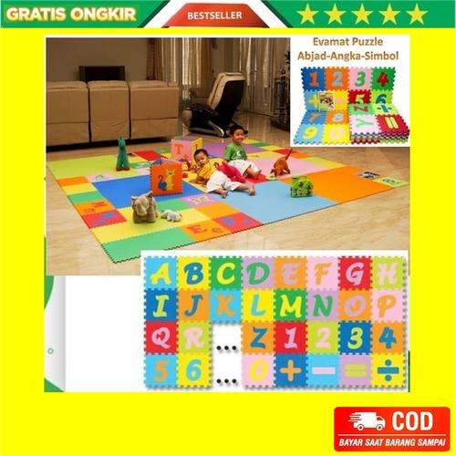 Jual KARPET BERMAIN ANAK PLAYMAT PUZZLE EVAMAT HURUF DAN ANGKA KADO ...