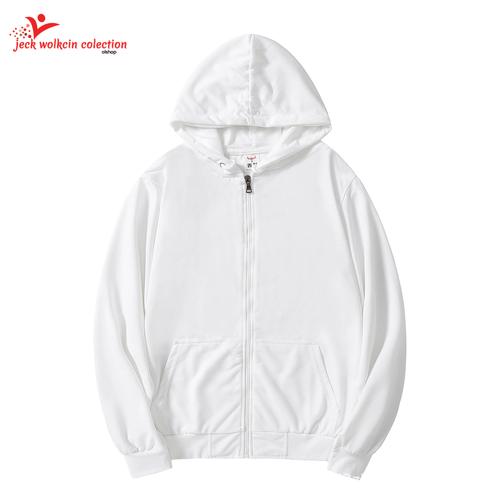 Jual Jaket Sweater Hoodie Zipper Polos pria wanita,Sweater Polos Putih ...