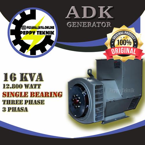 Jual ADK Generator 16 KVA /12.800 Watt / Single Bearing / Dinamo Genset ...