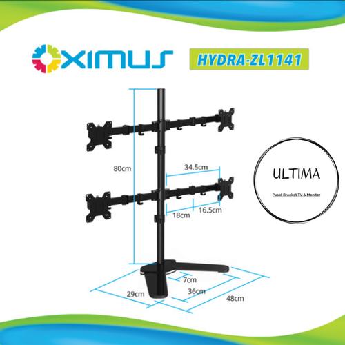 Promo BRACKET MEJA LCD LED TV 4 Monitor 13" - 27" OXIMUS HYDRA ZL1141 ...