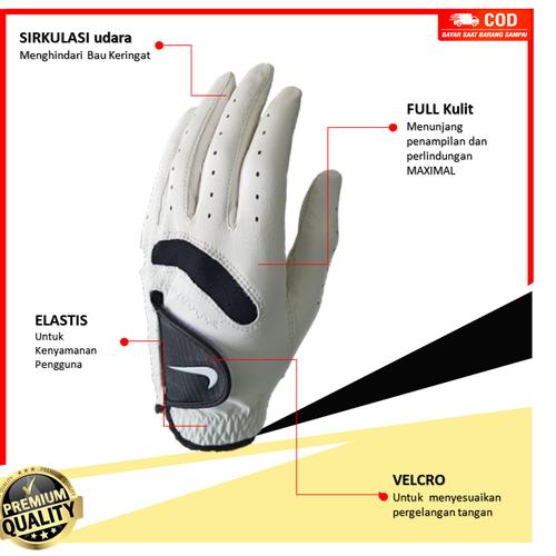 Jual Sarung Tangan GOLF Kulit Leather GLOVE pria Warna Putih logo Nike - 23 - Kab. Kebumen ...