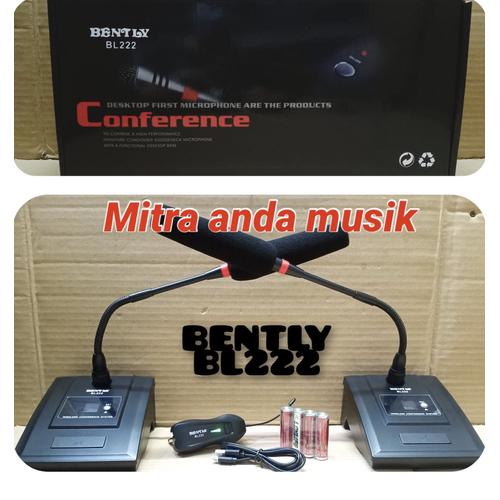 Jual Mic wireless uhf portable mimbar desktop rapat pidato bently BL222 ...