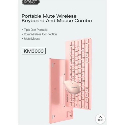 Jual Keyboard+Mouse Wireless ROBOT KM3000 - RED BLACK - Kota Manado ...