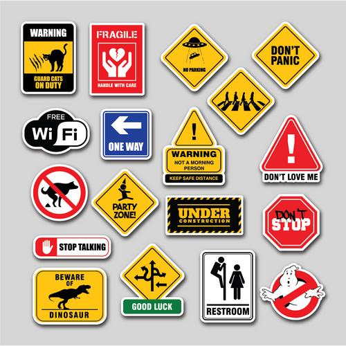 Jual STICKER ROAD SIGN / STICKER PACK HELM LAPTOP VINYL / STIKER MURAH ...
