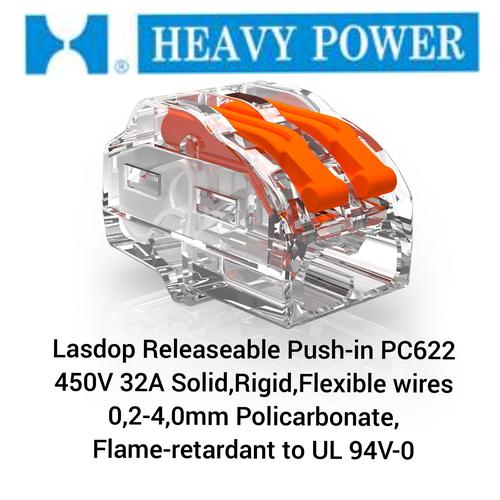 Jual Wago connector 2 PIN Releaseable PC 622 HEAVY POWER PER 1PC ...