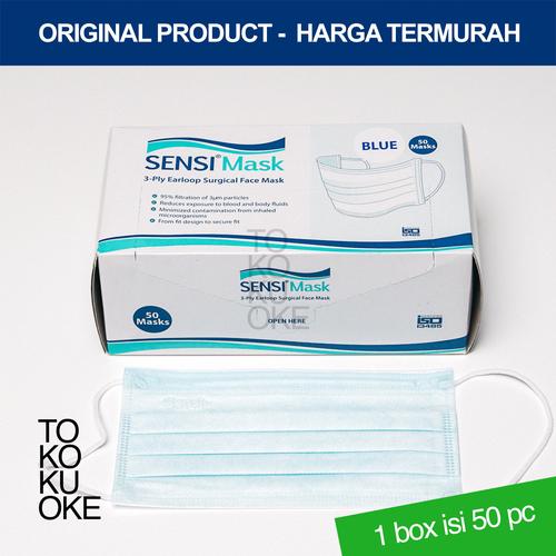 Jual Masker Sensi Mask 3 ply Earloop Surgical Face Mask - isi 50 ...