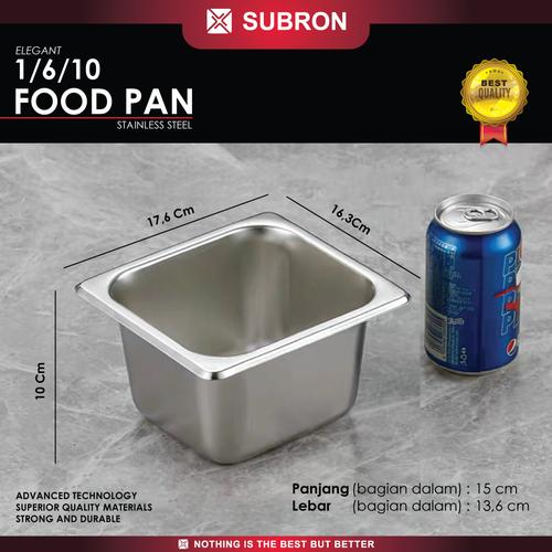 Jual SUBRON Gastronom Food Pan 1/6 Ke Dalam 10cm Wadah Penyimpan 1610 ...