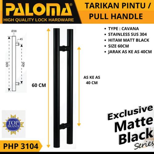 Jual PULL HANDLE HITAM GAGANG PINTU BLACK N-CAVANA 600 MM PALOMA PHP ...