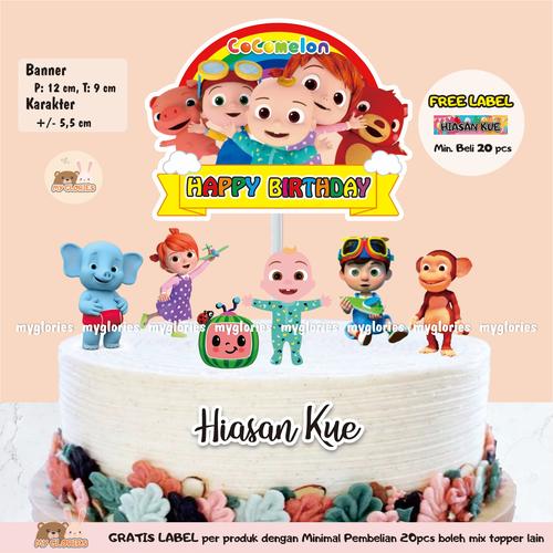 Jual Topper Cake COCOMELON Hiasan Roti Ulang Tahun Kue Cupcake - Kab ...