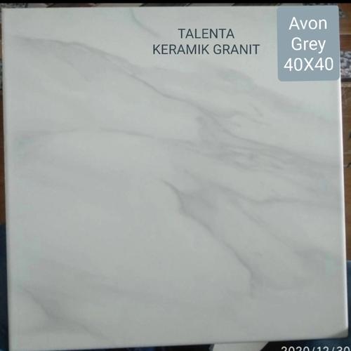 Jual Keramik 40x40 Glossy Mulia Putih Motif Marmer Avon Grey Kualitas 1 ...