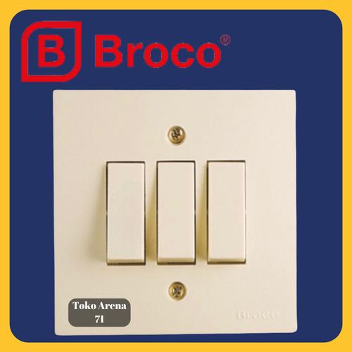 Jual Broco IB Saklar 3 Gang Saklar triple inbow tanam Cream 6613 - Kab ...