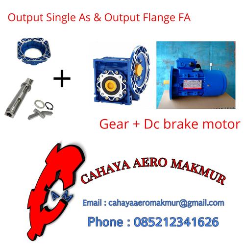 Jual Gearmotor NMRV 075 c/w Dc Brake 1hp 3phase+O.Flange FA+O.Single AS - Kota Tangerang ...