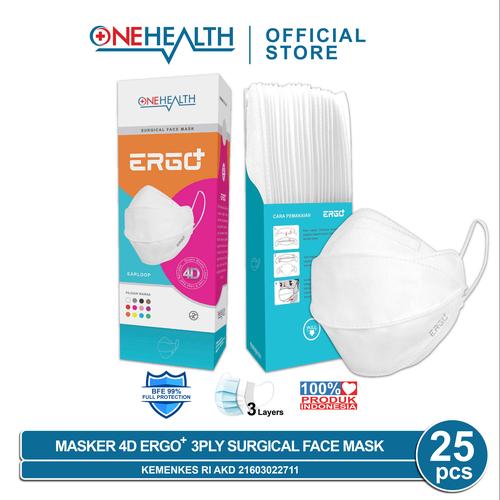 Promo MASKER MEDIS ONEHEALTH ERGO+ 3-PLY SURGICAL FACE MASK - FISH MASK ...