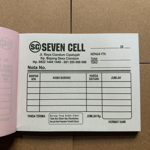 Jual Cetak Nota untuk toko aksesoris hp dan jual beli hp NCR 1/8 2 Ply ...