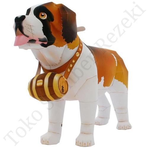 Jual Patung Anjing Saint Bernard Bull Dog Papercraft Puzzle 3D Paper ...