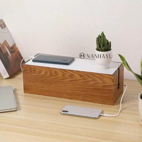 Promo Kotak kayu pengaman stop kontak, Wooden cable box storage ...