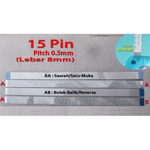Jual Kabel Flexible AWM 15 Pin Pitch 0.5mm (Lebar 8mm) Logic Board ...