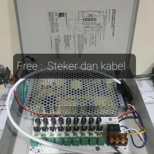 Jual CCTV POWER SUPPLY SENTRAL 12v 10A + SAFETY BOX FUSE + KEY LOCK ...
