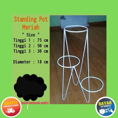 Jual Rak Pot Bunga Rak Besi Pot Bunga Standing Pot Tempat Pot 3 Lubang ...