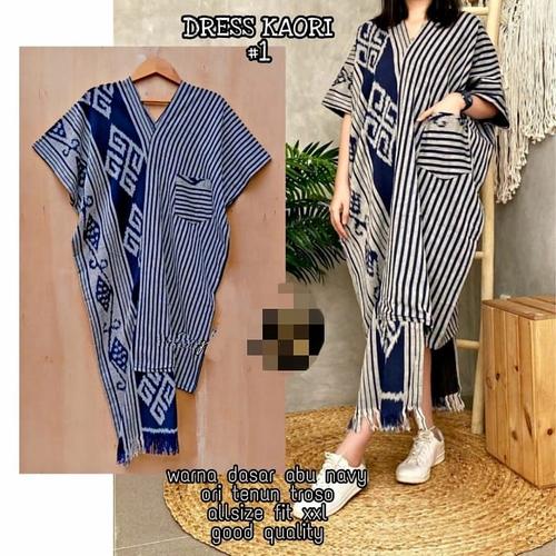 Jual Dress Bahan Tenun Troso Asli - Dress Kaori - Mustard mix Red - Kab ...