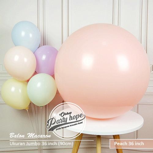 Jual balon latex macaron jumbo peach / pastel dekorasi macaron 36 inch ...
