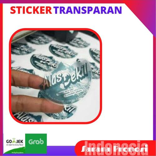 Jual cetak sticker vinyl transparan meteran / sticker lebel tahan air - Kota Tangerang Selatan ...