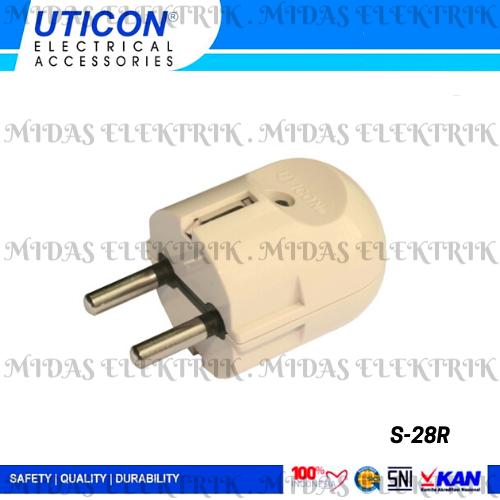 Jual Steker Arde Bulat Lurus Round Plug Colokan Listrik Uticon S-28R 28 ...