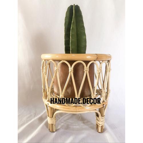 Jual Rattan standing pot / rattan stand planter / pot rotan planter ...