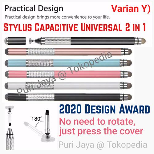 Jual Stylus Pen Capacitive 2 in 1 Tablet HP Android IOS Pulpen Layar ...