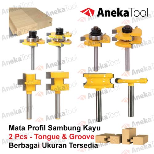 Jual AT Mortise Mata Profil Sambung Kayu 2 Pcs Tounge & Groove Router ...