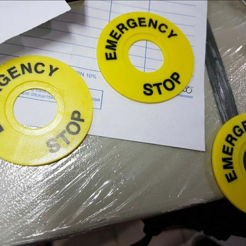 Jual Name Plate / Label Emergency stop 22/25 mm - OD 60 mm - Jakarta ...