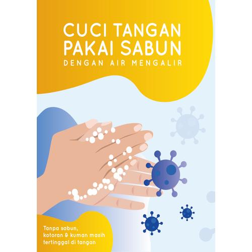 Jual Sticker Safety Sign / Sticker Cuci Tangan Pakai Sabun Safety Print ...